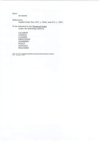 Guidelines on the cancellation of classes | PDF