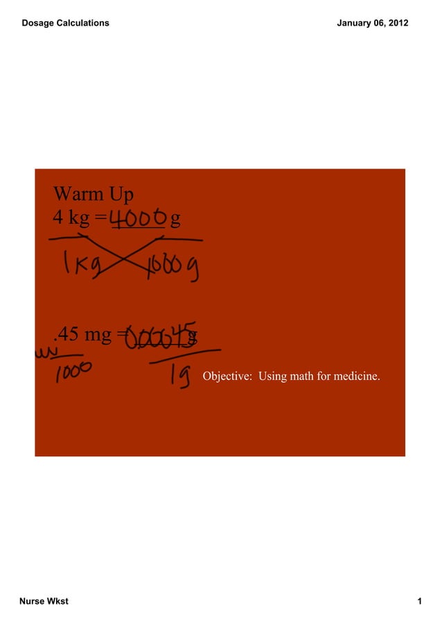 Dosage calculations | PDF