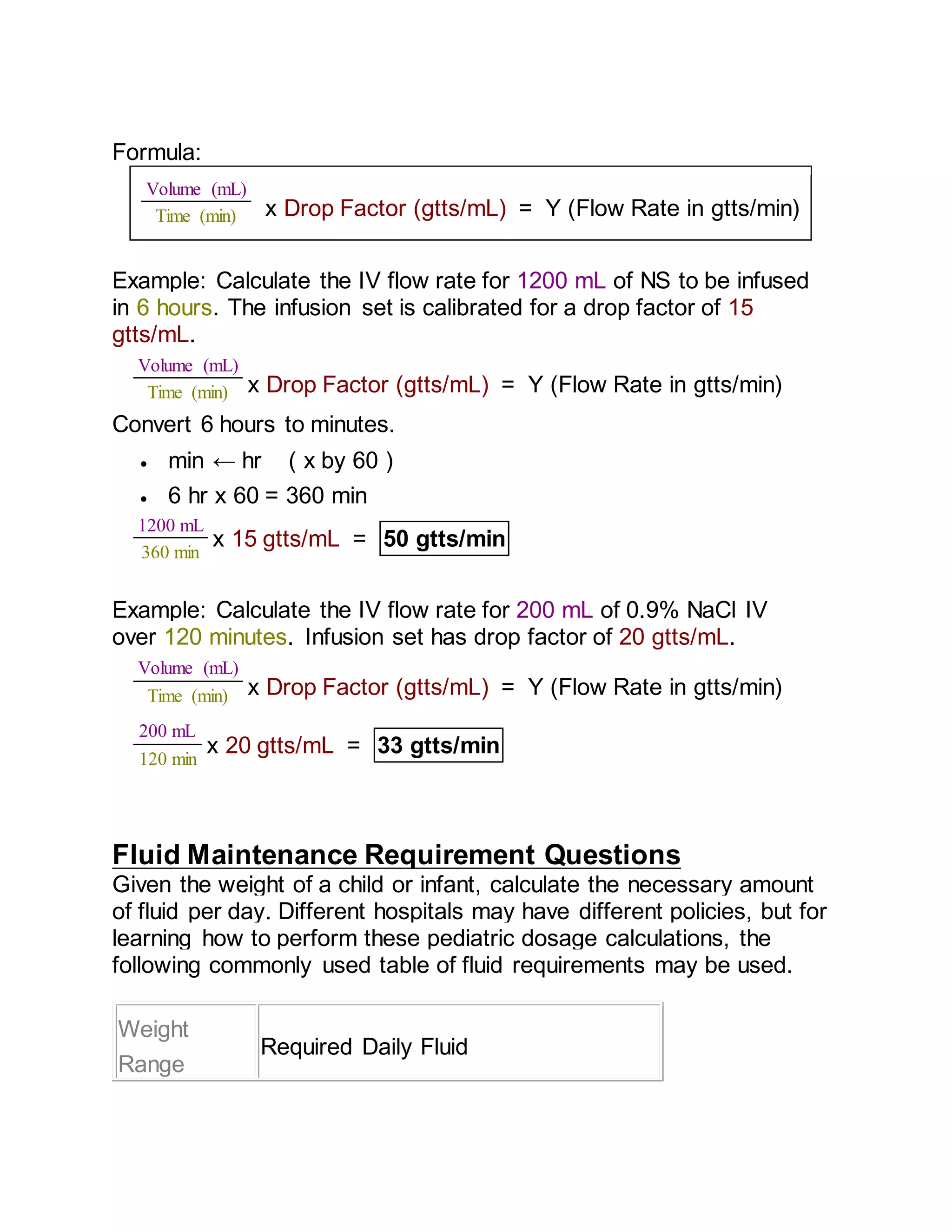 Dosage calculation stepby step | DOCX