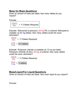Dosage calculation stepby step | DOCX