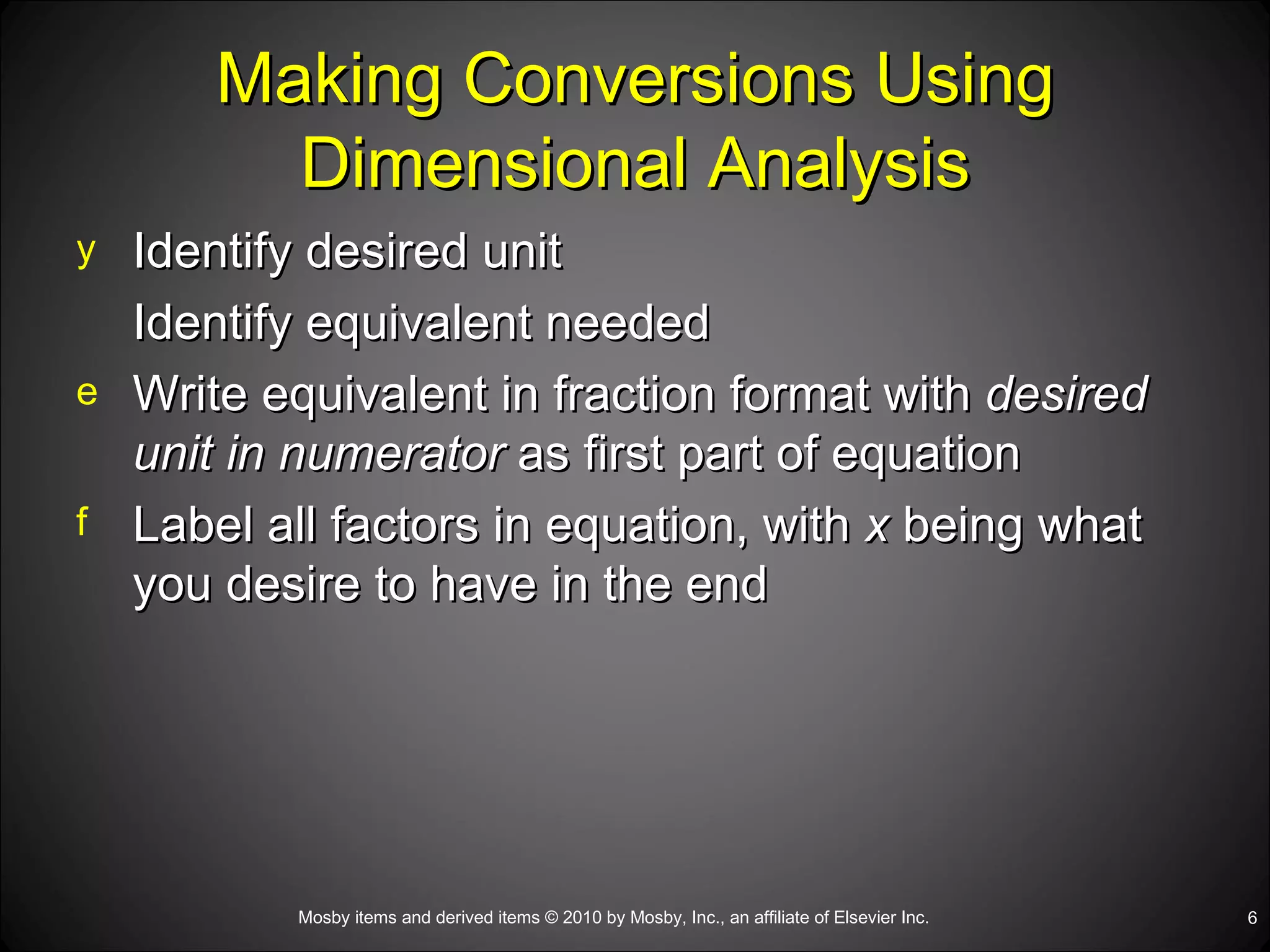 Dosage Calculation Using Dimensional Ana | PPT