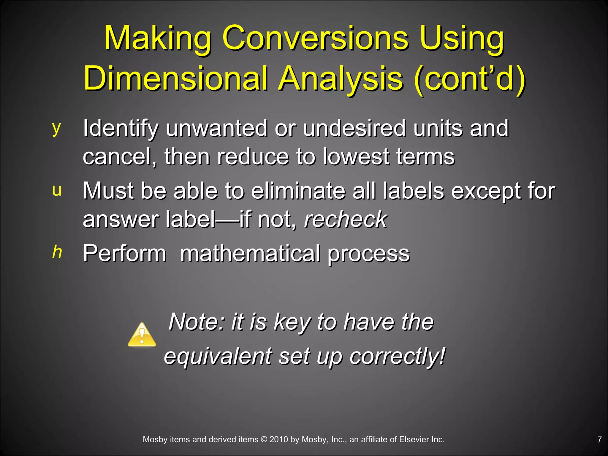 Dosage Calculation Using Dimensional Ana | PPT
