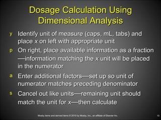 Dosage Calculation Using Dimensional Ana | PPT