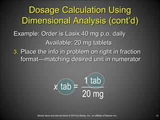 Dosage Calculation Using Dimensional Ana | PPT