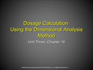 Dosage Calculation Using Dimensional Ana | PPT