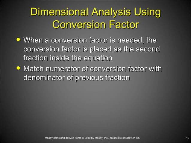Dosage Calculation Using Dimensional Ana | PPT