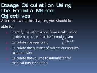 Dosage Calculation Using Formula Method | PPT