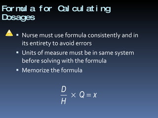 Dosage Calculation Using Formula Method | PPT