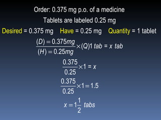 Dosage Calculation Using Formula Method | PPT