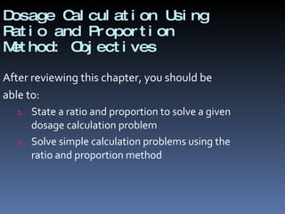 Dosage Calculation Using Ratio And Propo | PPT