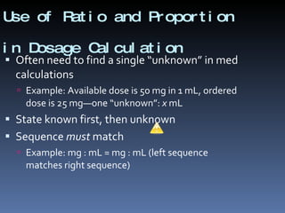 Dosage Calculation Using Ratio And Propo | PPT