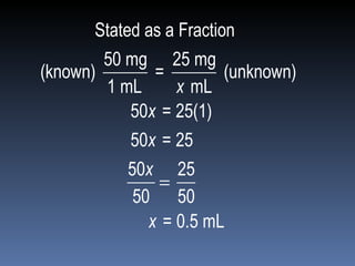 Dosage Calculation Using Ratio And Propo | PPT