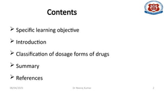 Dosage Form Of Drugs- for pharmacology students and medical students | PPTX