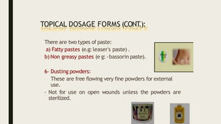 Types of dosage form | PPTX | Chemistry | Science