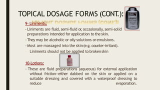 Types of dosage form | PPTX | Chemistry | Science