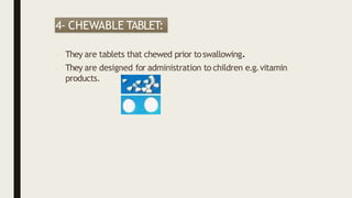 Types of dosage form | PPTX | Chemistry | Science
