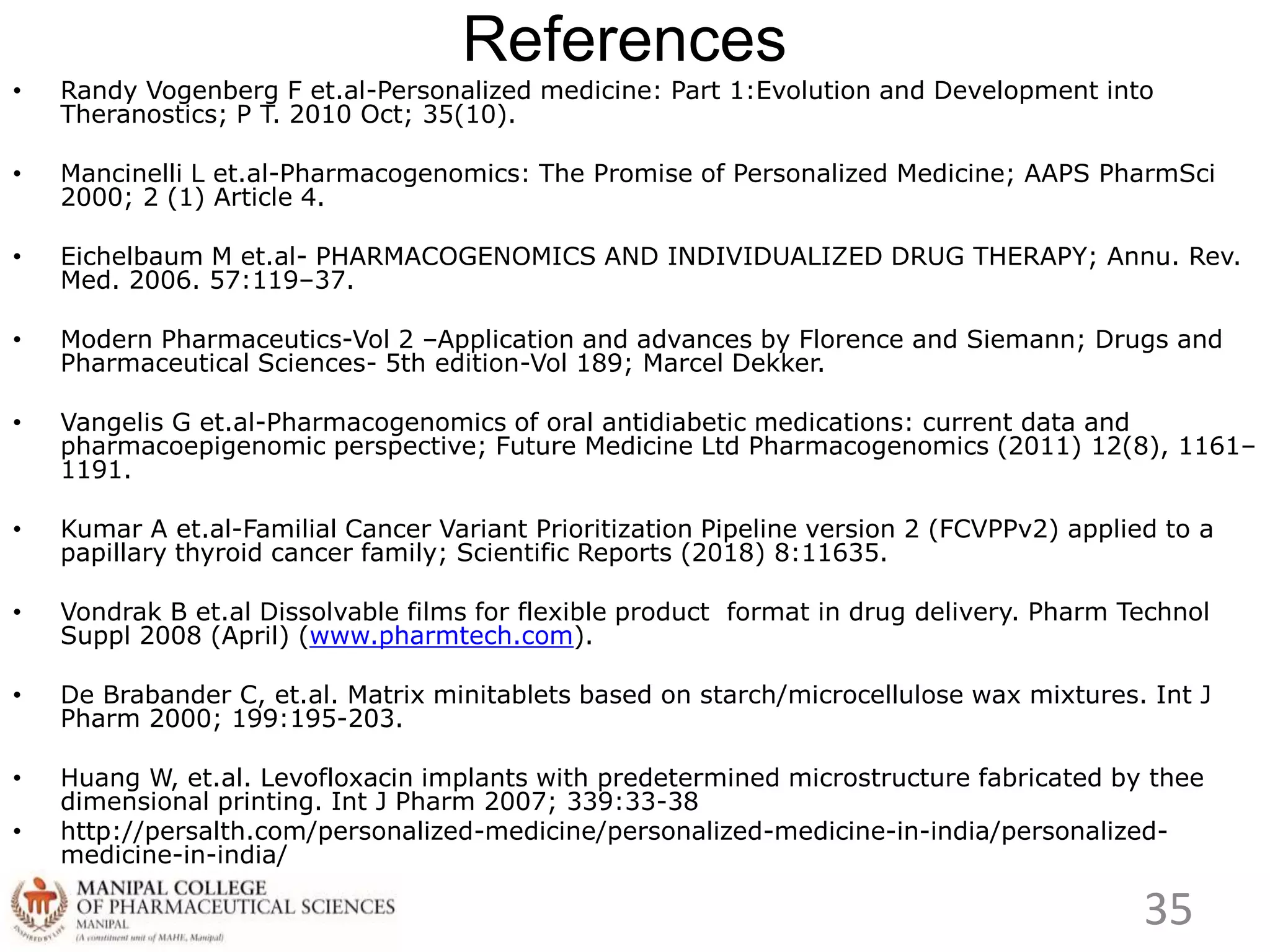 Dosage forms for Personalized Medicine | PPTX