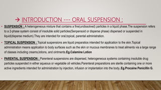 Pharmaceutical oral Suspension | PPTX