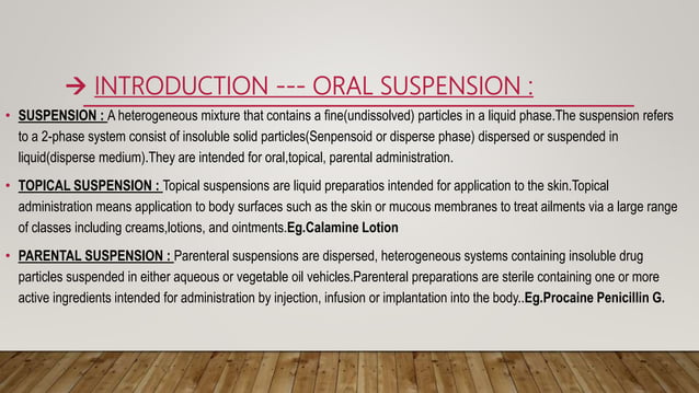 Pharmaceutical oral Suspension | PPTX