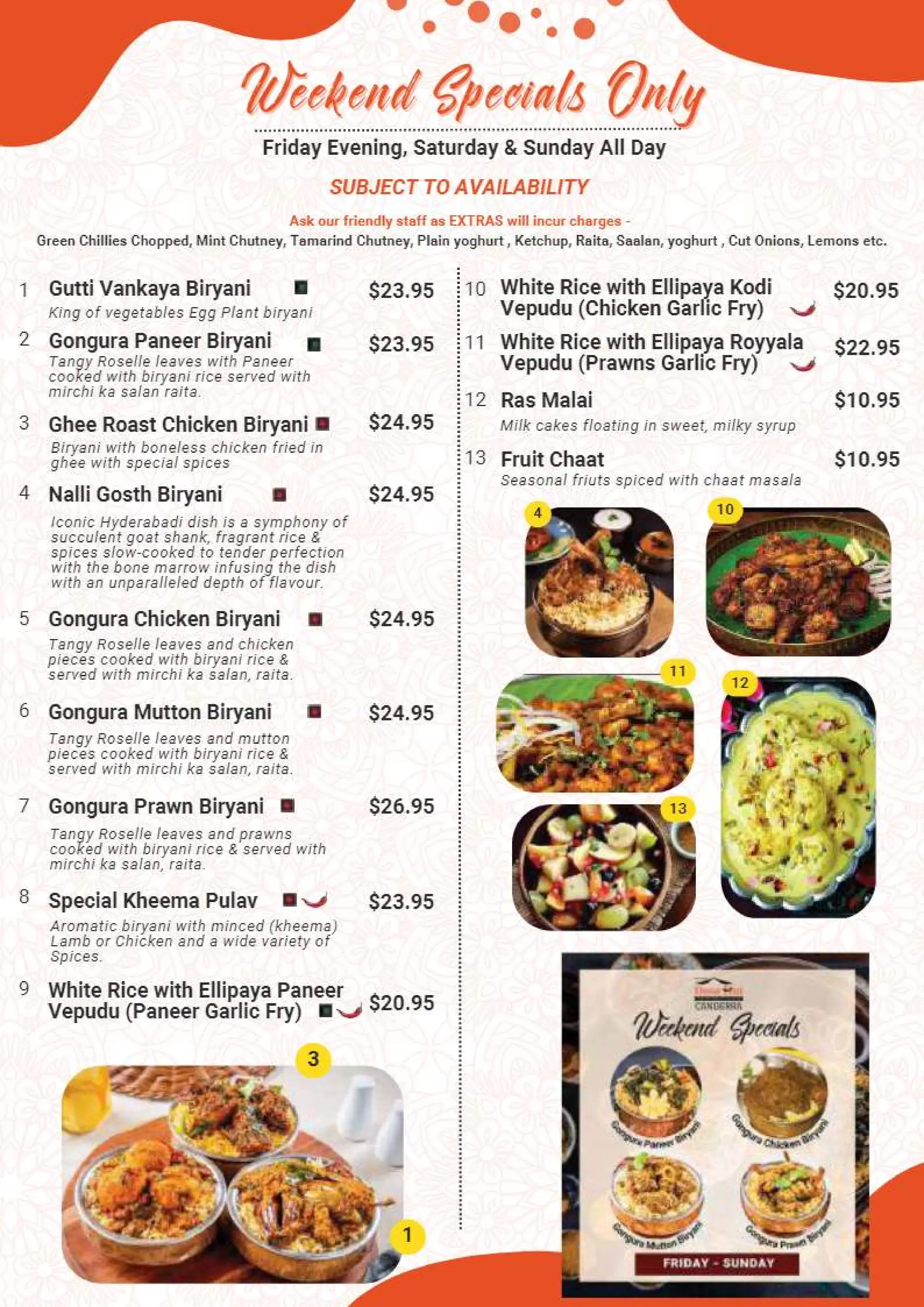 Dosa Hut Canberra Menu - Authentic Indian Cuisine | PDF