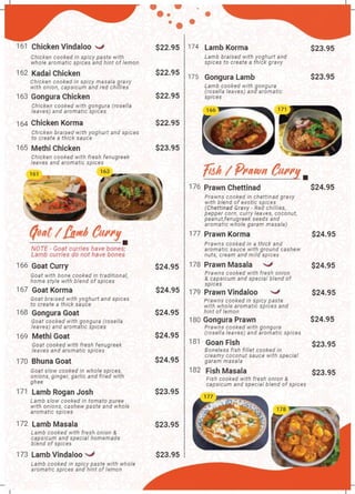 Dosa Hut Canberra Menu - Authentic Indian Cuisine | PDF