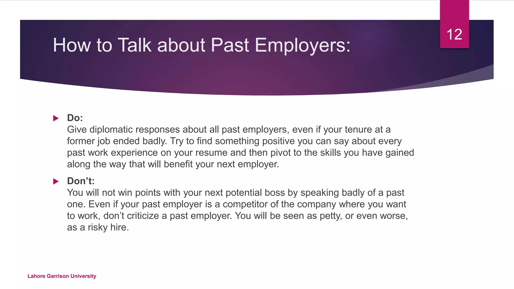 Do's and don't job interview | PPTX