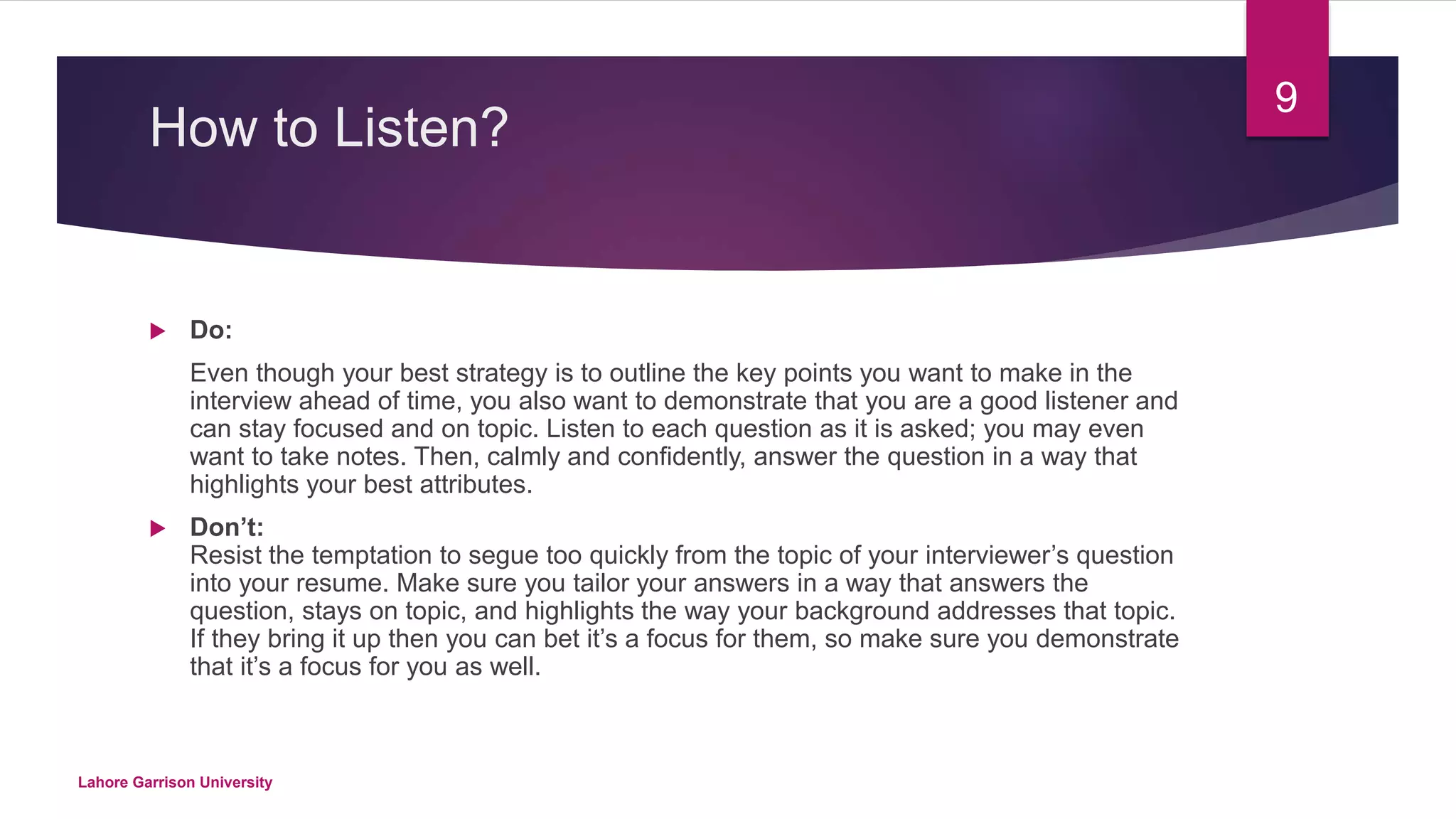 Do's and don't job interview | PPTX