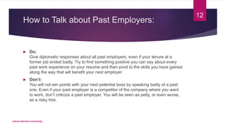 Do's and don't job interview | PPTX