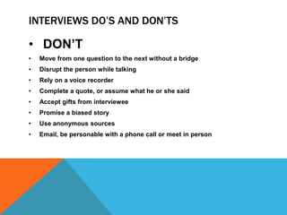 The Do's and Don'ts of Journalism | PPTX