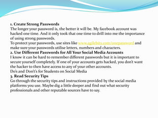 Dos and don's on social media | PPT