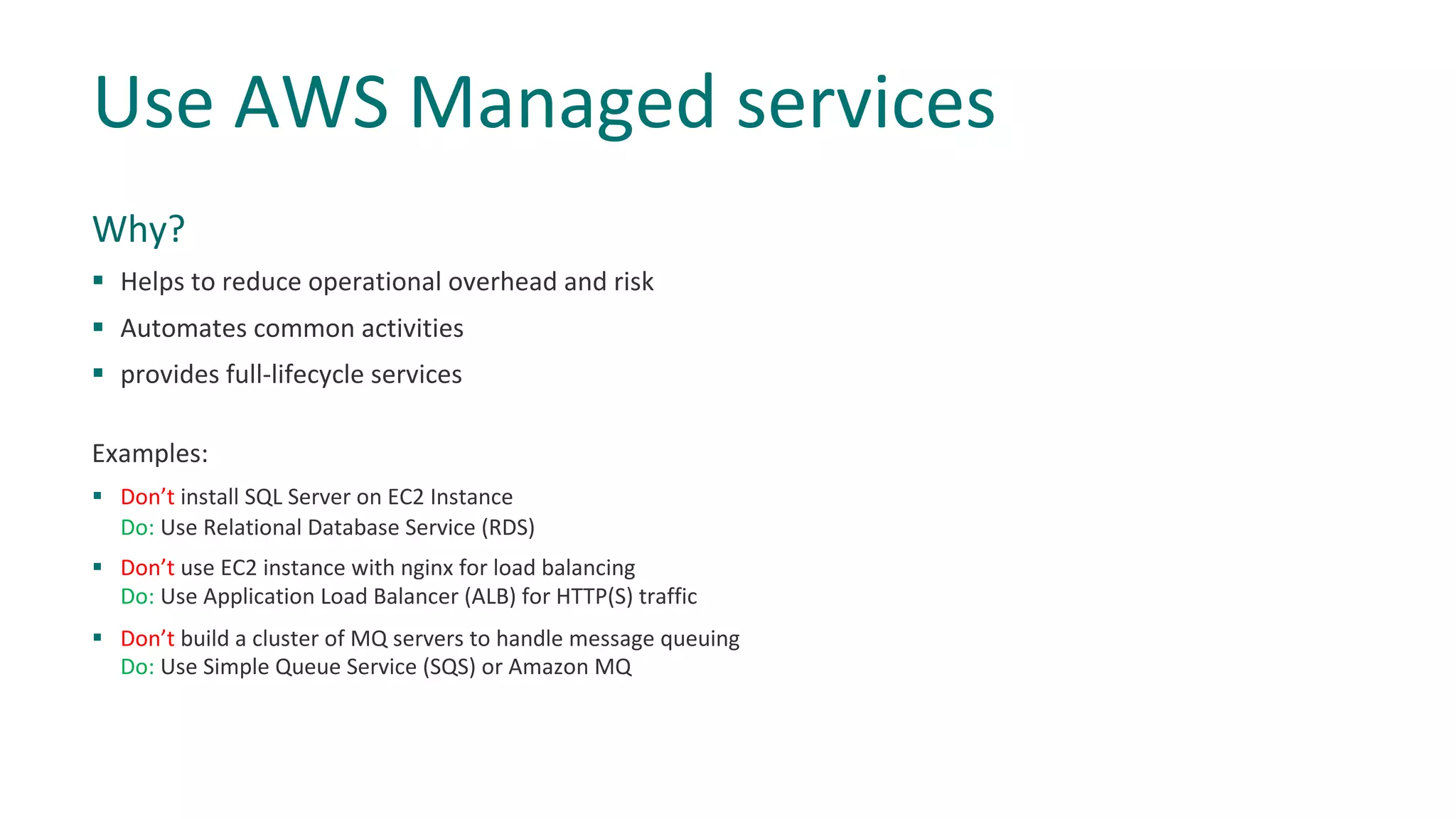 Dos and don'ts in AWS | PPT