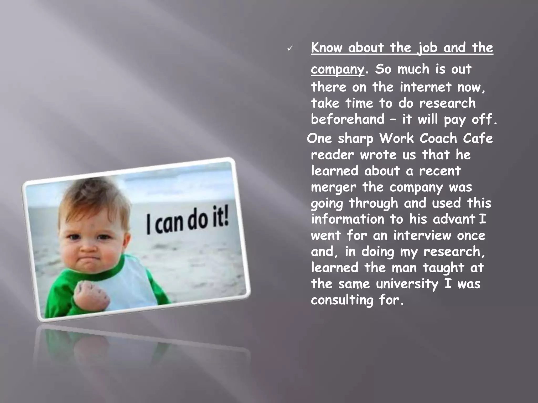 Dos and dont´s of a job intervien | PPT