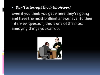 Dos and donts of a job interview | PPTX