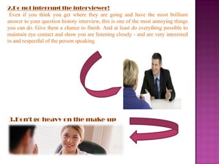 Dos and donts of a job interview | PPTX | Resume Writing and Advice ...