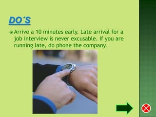 Do's and don'ts of a job interview | PPT