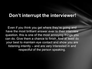 Dos and donts of a job interview ppt | PPTX