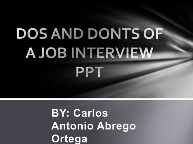 Interview Dos And Donts Powerpoint