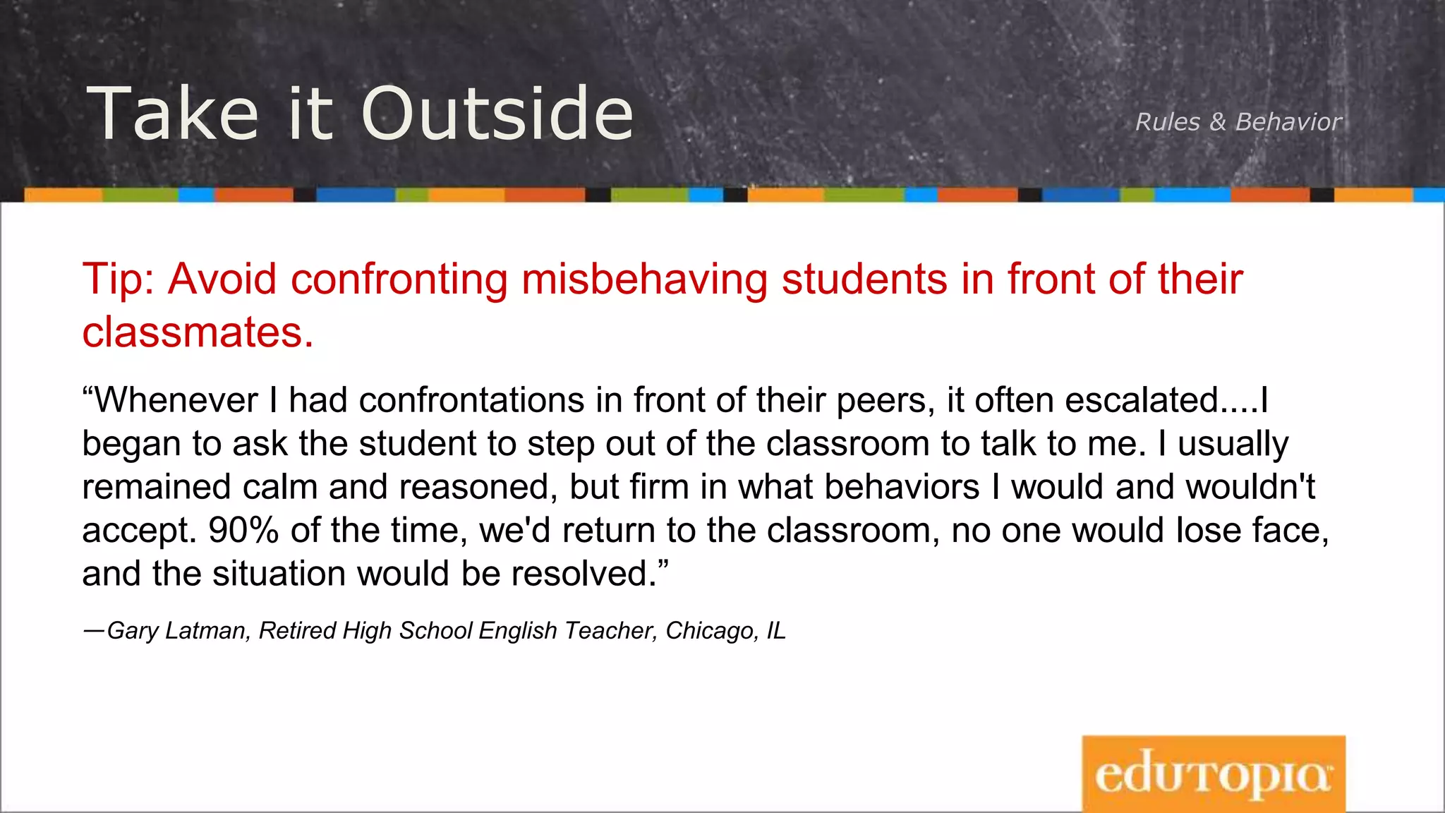 Dos and Don'ts of Classroom Management: Your 25 Best Tips | PPTX