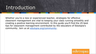 Dos and Don'ts of Classroom Management: Your 25 Best Tips | PPTX