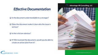 The Importance of Accurately Documenting Employee Performance and Behavior | PDF