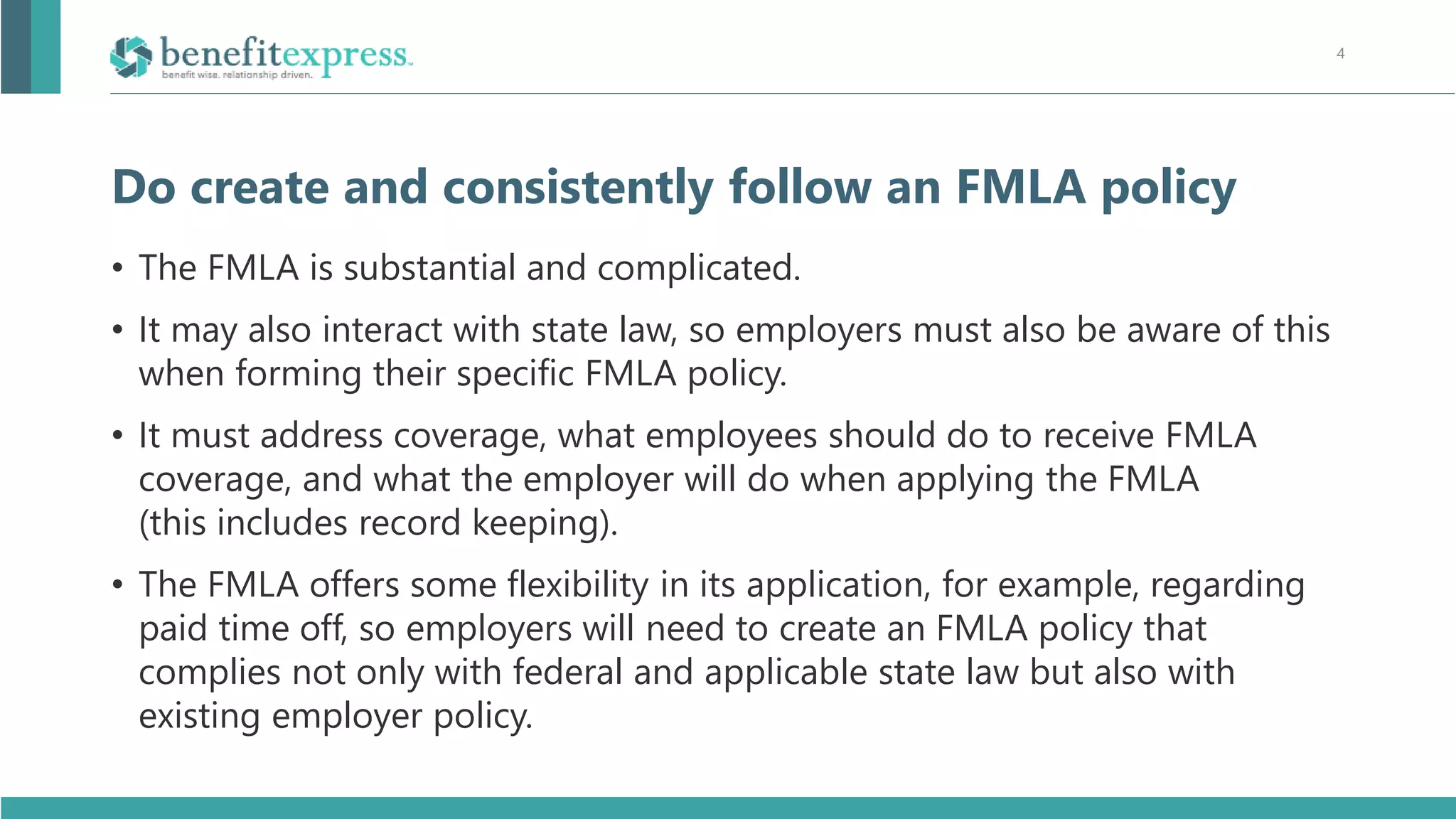 The Do's and Don'ts of FMLA Compliance | PDF