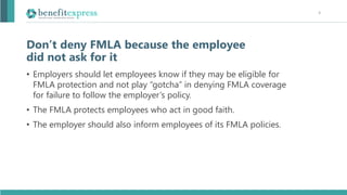 The Do's and Don'ts of FMLA Compliance | PDF
