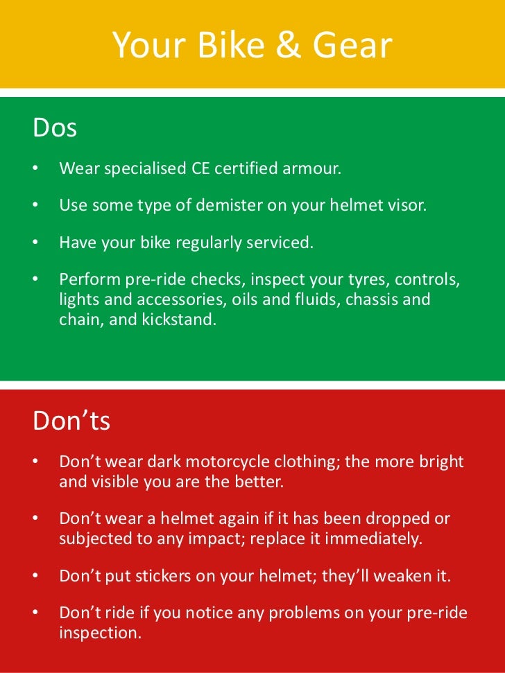 Dos and Don'ts of Safe Motorcycle Riding