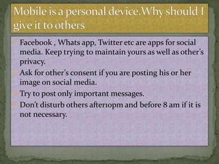 Dos and don’ts of smartphones | PPTX