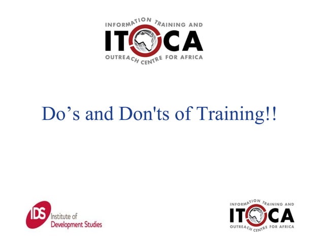 Dos and donts of training | PPT