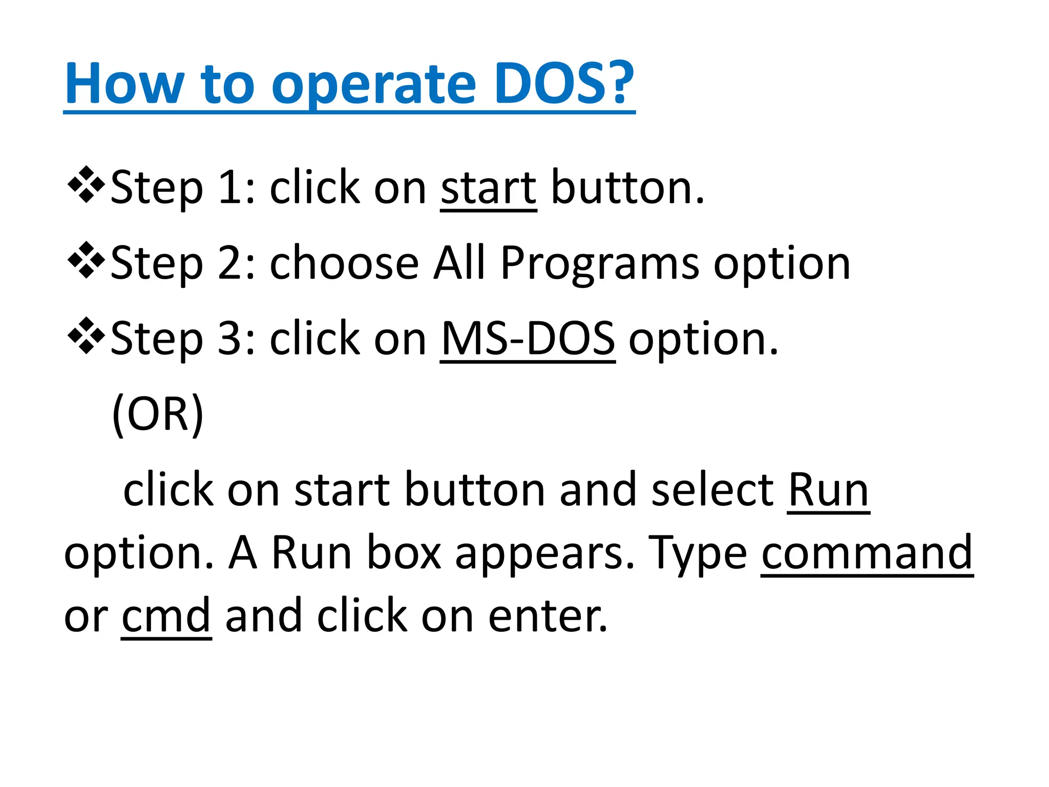 DOS commands | PPTX
