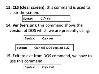 DOS commands | PPTX