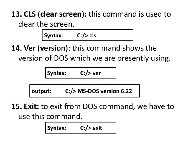DOS commands | PPTX