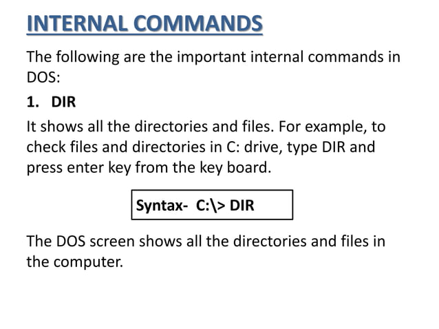 DOS commands | PPTX