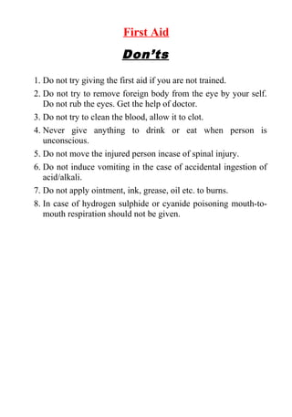 Do's & dont's tool box talk -safety subject wise | DOC